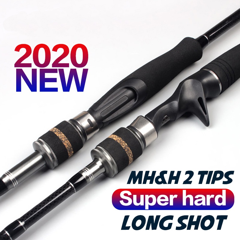 MHH Carbon Lure Rod 5-25LB 7-35g Long Shot Spinning Casting Fishing Rod ...