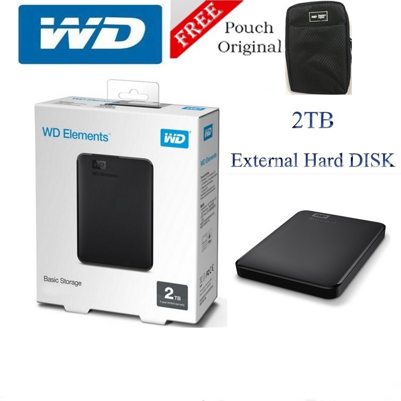WD Elements Mobile Hard Disk Eksternal 2TB High Speed USB 3.0 - Free ...