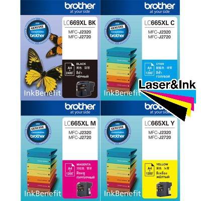 ตลับหมึกอิงค์เจ็ท Brother LC-669XLBK และ LC665C/M/Y For MFC-J2320/J2720 | Shopee Thailand