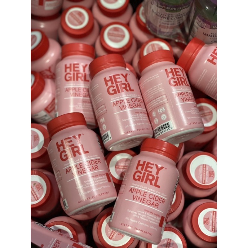 Apple cider vinegar Hey girl ปริมาณ 1560mg ขนาด 120แคปซูล แท้100 ...