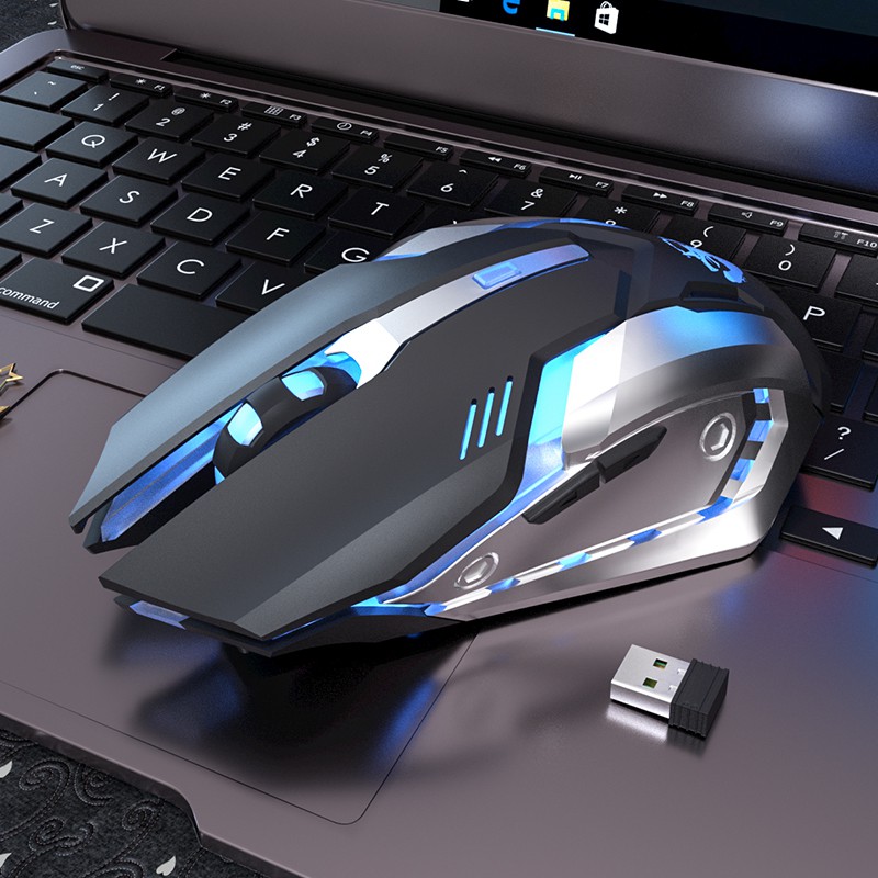 Rechargeable Wireless Optical Mouse Silent LED Backlit Mice USB Optical ...