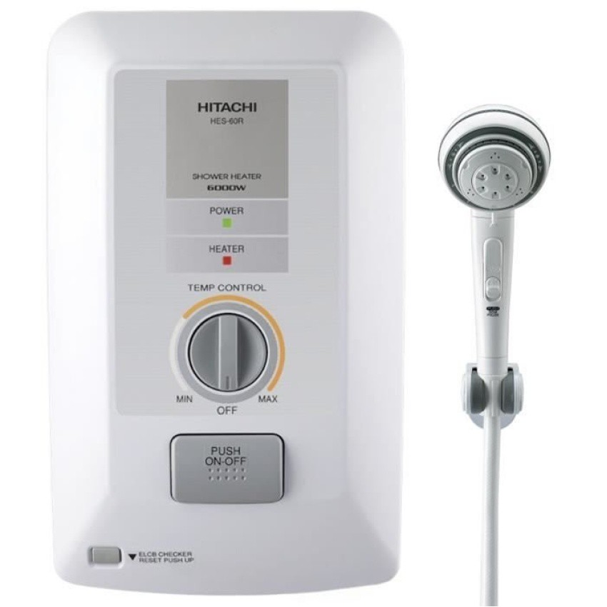 Hitachi เครื่องทำน้ำอุ่นฮิตาชิ 6000 วัตต์ พร้อมฝักบัว รุ่น HES60R หม้อ ...