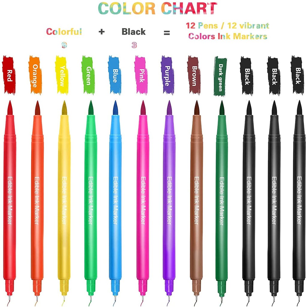 Food Coloring Pens Food Coloring Marker Pens Dual Sided Edible Markers ...