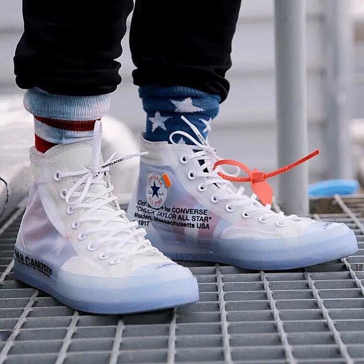 Off White X Converse Chuck Taylor รองเท้าผ้าใบลําลองสีขาวคุณภาพสูงพรีเ ...
