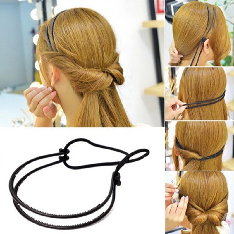 PurpleredtoFashion Women Double Layer Adjustable Head Hair Hoop Elastic ...