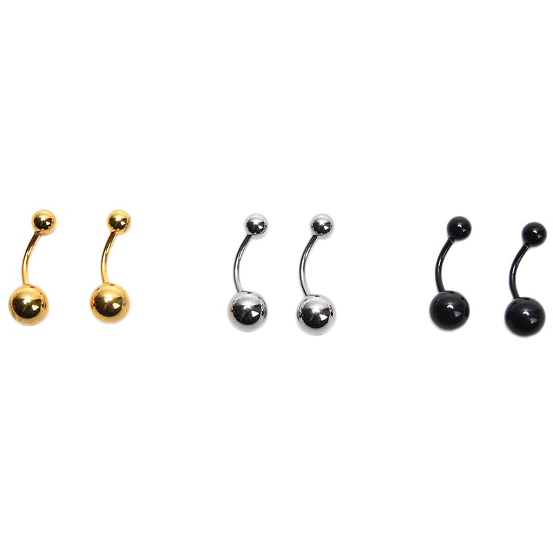 {brightnesshegemony}New Gold Black Silver Titanium Barbell Navel Belly ...