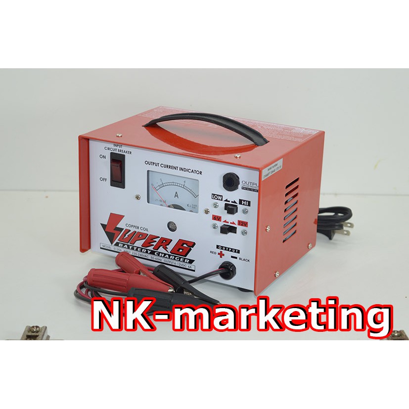 เครื่องชาร์จแบตเตอรี่ 12v 6A SUPER (S-1206) battery charger หม้อแปลง ชาร์จแบตรถยนต์ มอเตอร์ไซค์ ...