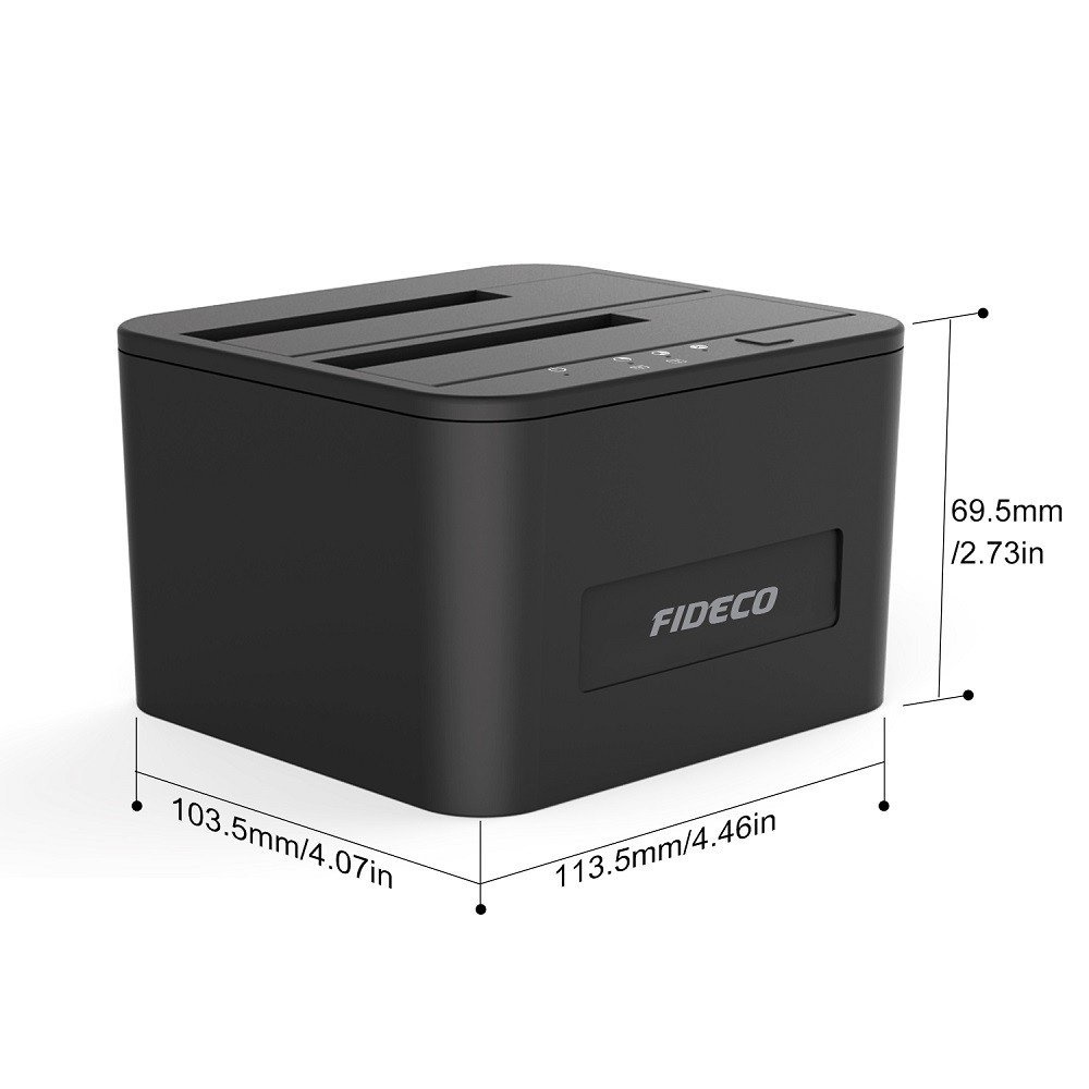 Fideco External Hard Drive Docking Station SATA USB 3.0 HDD Duplicator ...
