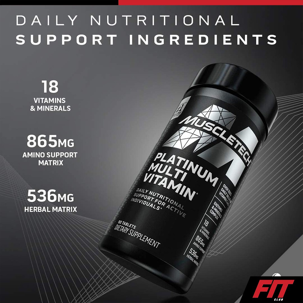 (ของแท้ พร้อมส่ง) Muscletech Essential Series Platinum Multi Vitamin 90 ...