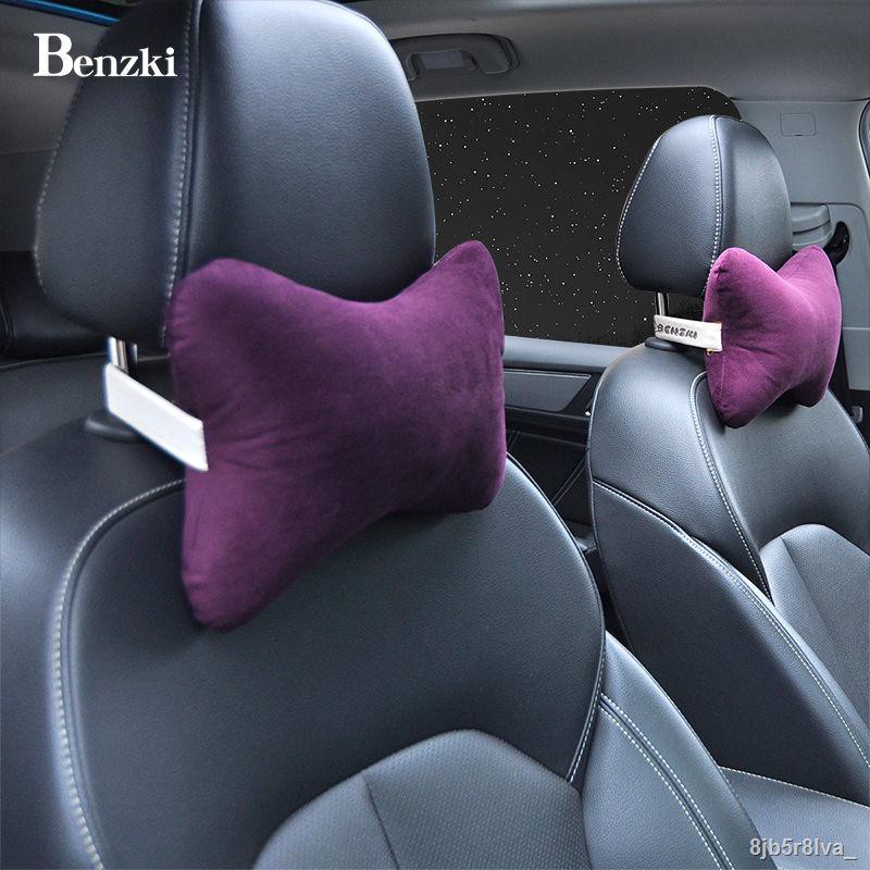 กรุงเทพสต๊อกจัดส่งเร็วพนักพิงศีรษะรถคริสตัลกำมะหยี่นิ่มหมอนรองคอในรถยนต์ Bone หมอน 1 คู่ถอดซัก