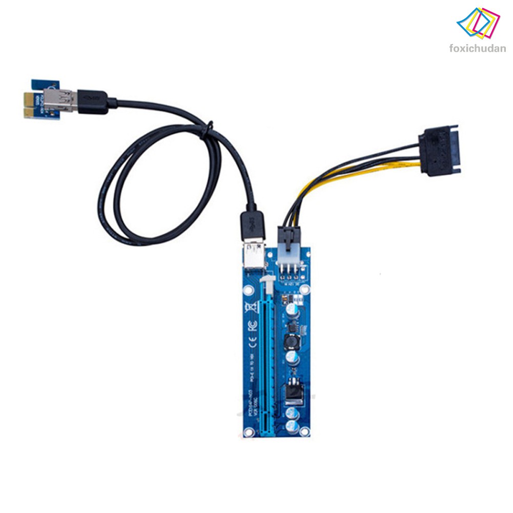 Usb3.0 Pci-E Express 1x To 16x Extender Riser Card อะแดปเตอร์การ์ด Sata ...