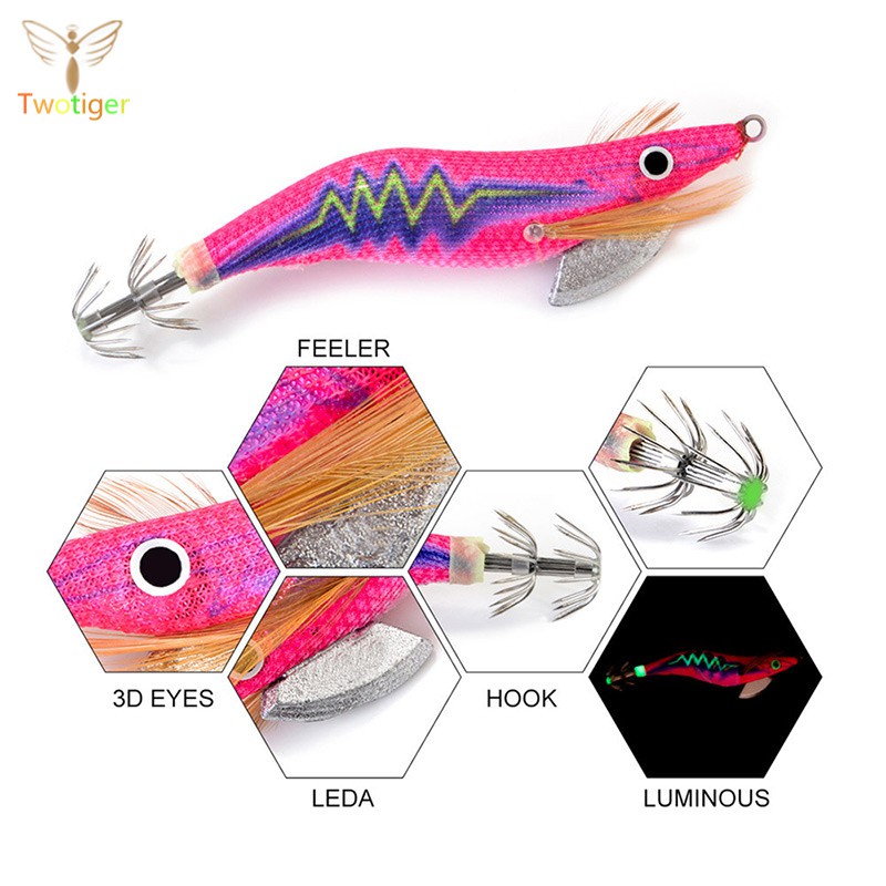 2PCS Luminous Shrimp Lure Shrimp Bait Shrimp Lures Fishing Bait with Hooks Fishing Tackles for ...
