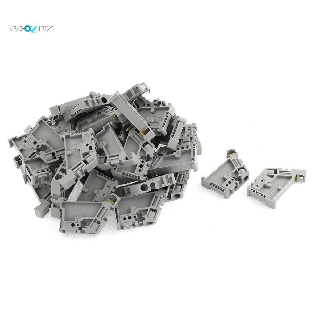 50Pcs 35mm DIN Rail Terminal Block End Stopper Mounting Clips | Shopee ...