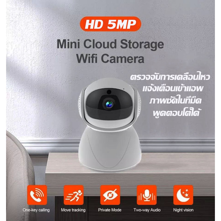 Home Mall กล้องวงจรปิด 5 ล้านพิกเซล Ip Camera 5mp หมุนได้ 355 องศา วงจร ...