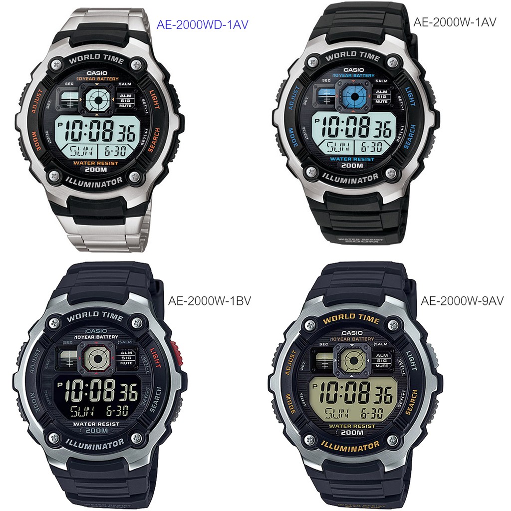 CASIO AE-2000W SERIES AE-2000W-1 AE-2000WD-1 AE-2000W-9 ของแท้100% 1ปี ...