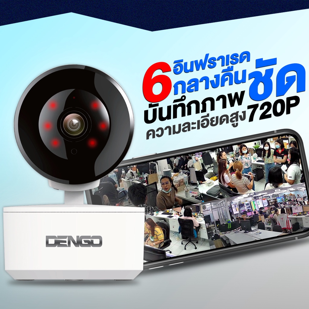 สมาชิกลด 50.- DENGO IP See Home กล้องวงจรปิด 355 WIFI คมชัดระดับ HD ...