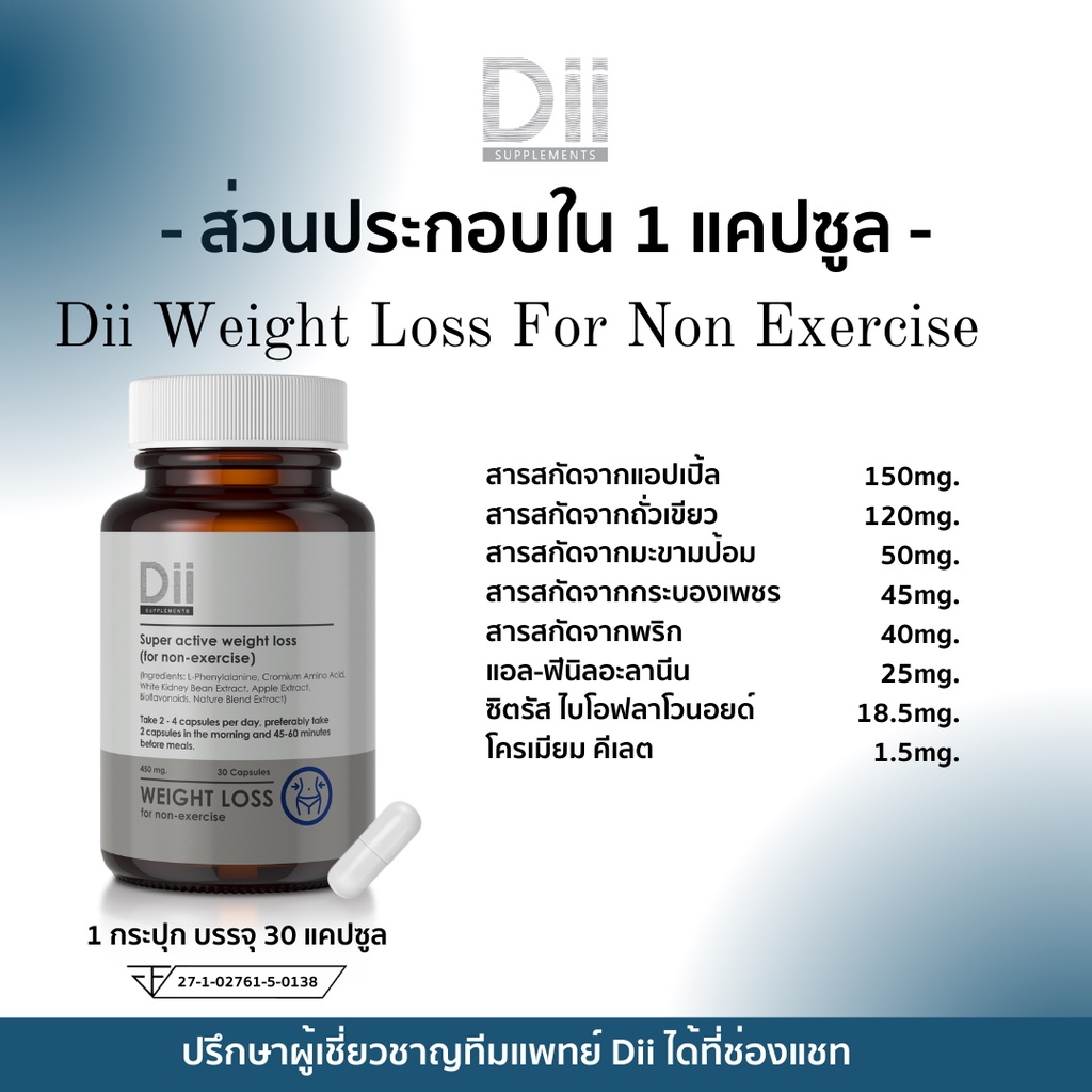 Dii Weight loss for non-exercise สูตรควบคุมน้ำหนักสำหรับผู้ไม่ ...