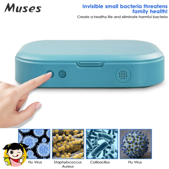 Multi-function Plastic UV Sterilizer Case Box Blue Portable for Mask ...