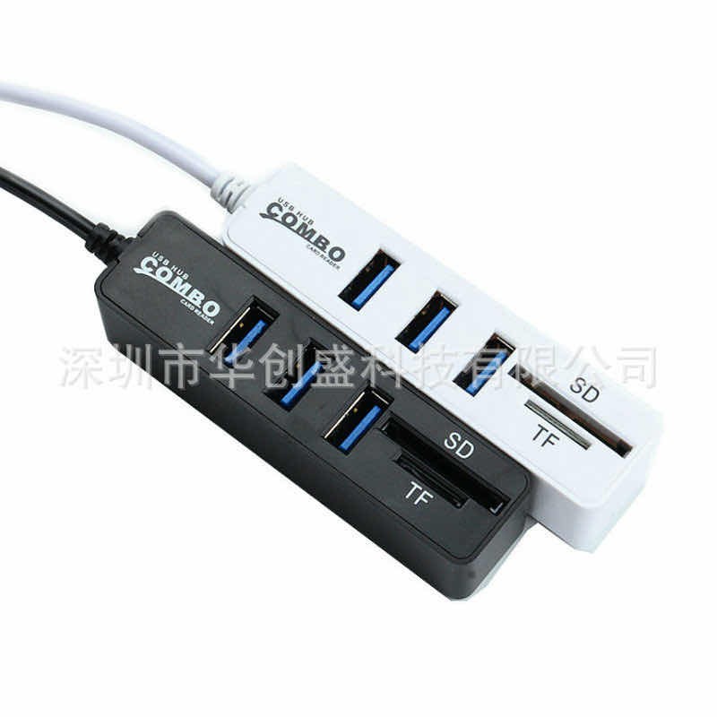 Usb Hub ตัวเพิ่มช่อง ยูเอสบี พร้อม ตัวอ่านการ์ด Usb Hub 3 Port Card Reader 2 0 2 In1 Shopee