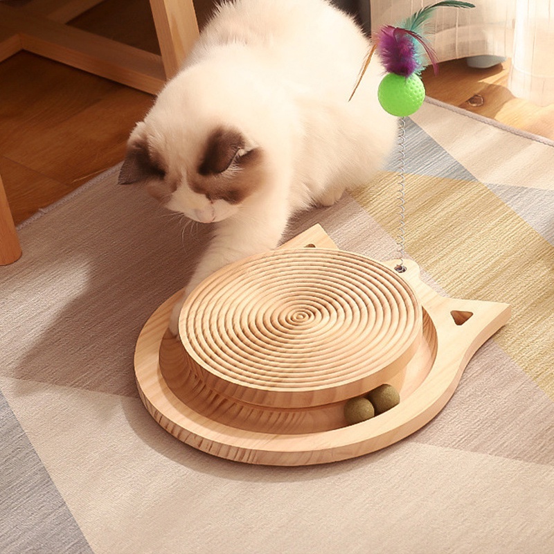 3 Levels Pet Cat Toy Wood Funny Tunnel Tower Tracks Mouse Toys ...