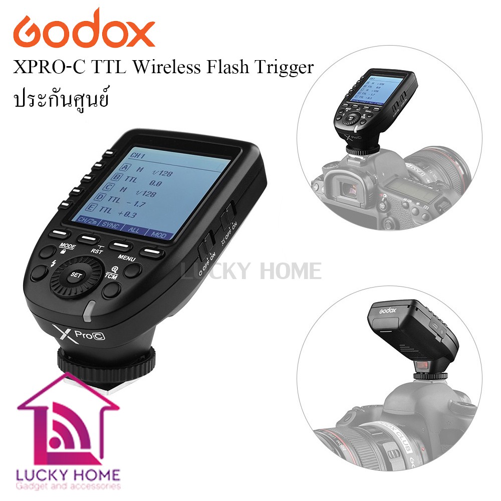 ทิกเกอร์ Godox XPRO-C TTL Wireless Flash Trigger for Canon Sony Nikon ...