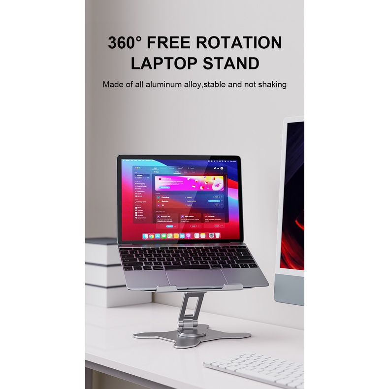 Portable Laptop Stand Aluminium Foldable Adjustable Notebook Support ...