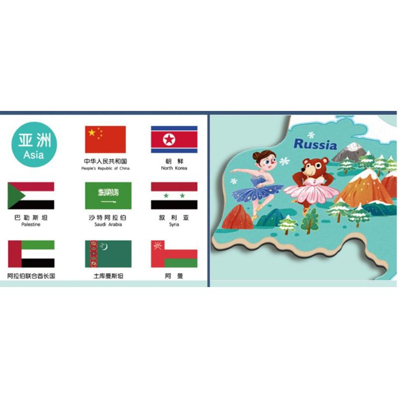 Magnetic World Map & Flag Educational Toys Science Children Atlas World ...