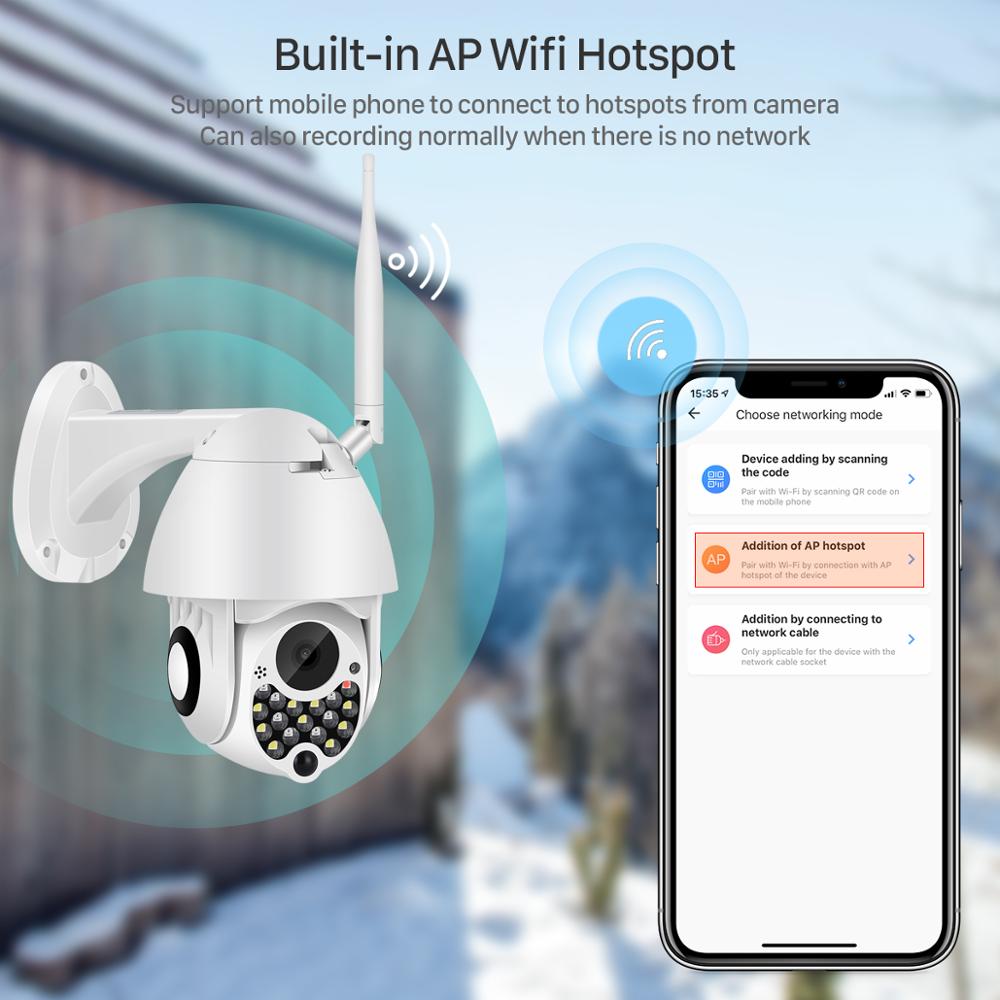 Please COD 1080P Siren Light Wifi PTZ Camera 2MP Auto Tracking Cloud ...