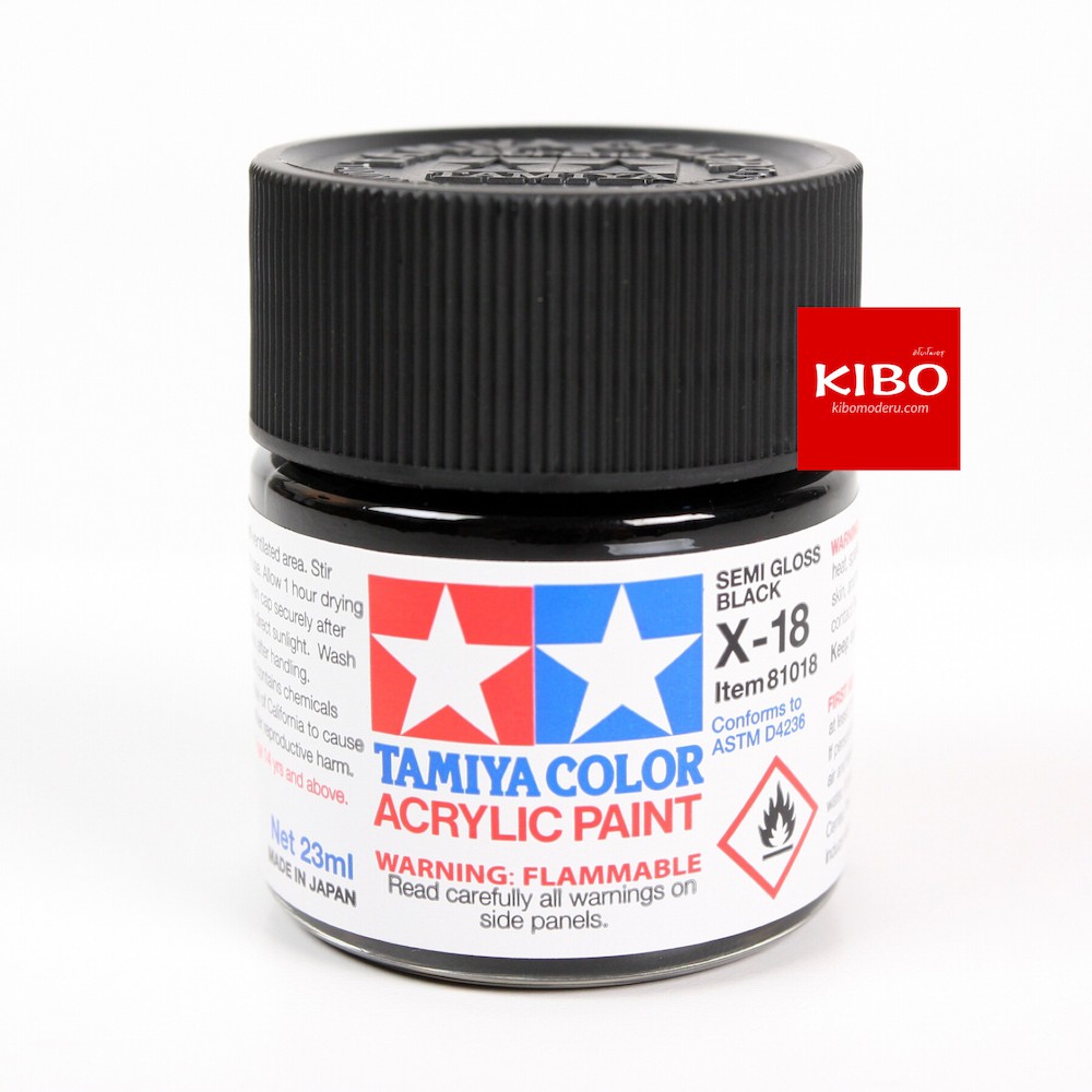 สีสูตรน้ำ TAMIYA X-18 Semi-Gloss Black (10 Ml) | Shopee Thailand