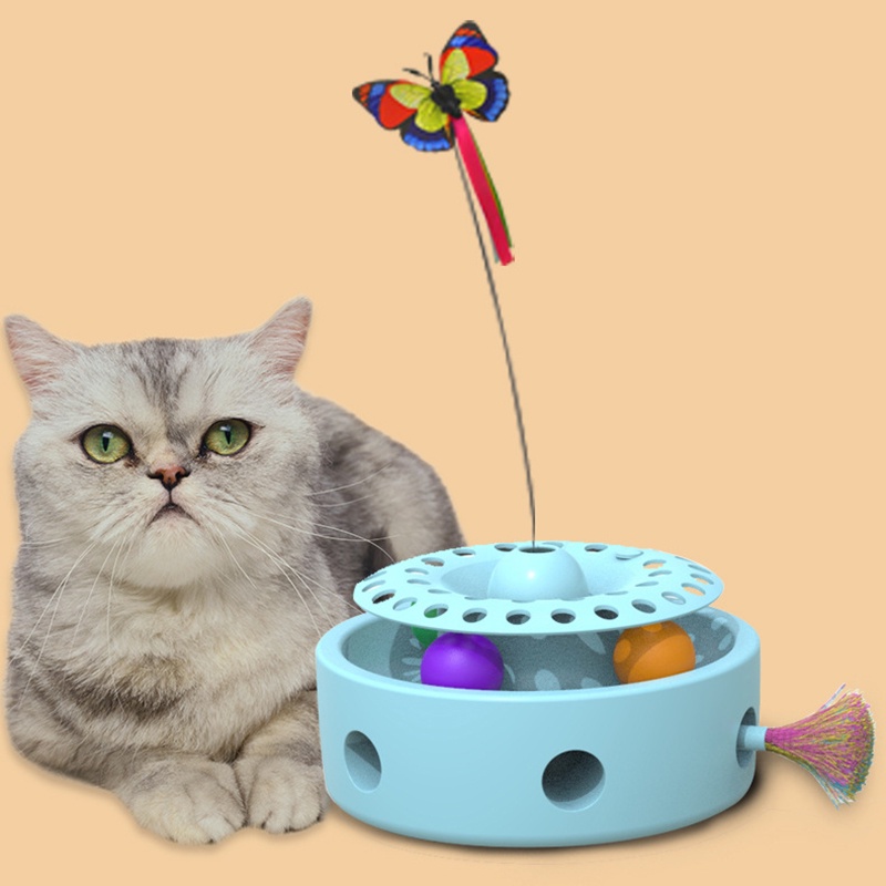 Automatic Cat Toy 360 Degree Butterfly Rotating Activated Cat Funny ...