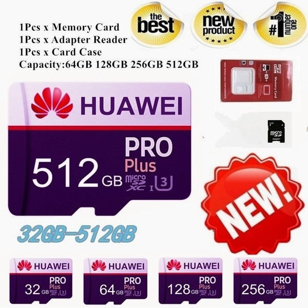 การ์ดหน่วยความจําความเร็วสูง Huawei Micro Sd Card 10 Tf 256GB 512GB ...