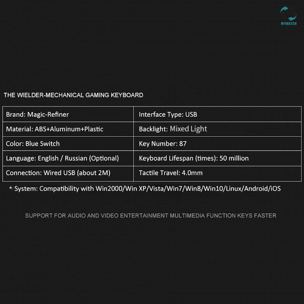 M Magic - Refiner 1506 แป้นพิมพ์เล่นเกมแบบใช้สาย Usb 87 คีย์สําหรับ ...