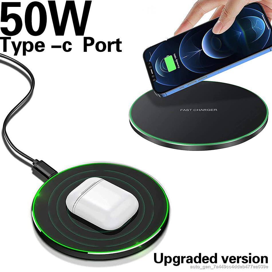 50w Qi Wireless Charger For Iphone 13 12 11 Pro Xs Max Mini X Xr Induction Fast Wireless ...