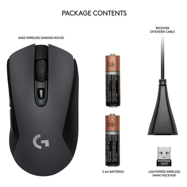 Logitech G603 LIGHTSPEED เมาส์เกมมิ่งไร้สาย 12000 Max DPI 500 ชั่วโมง ...