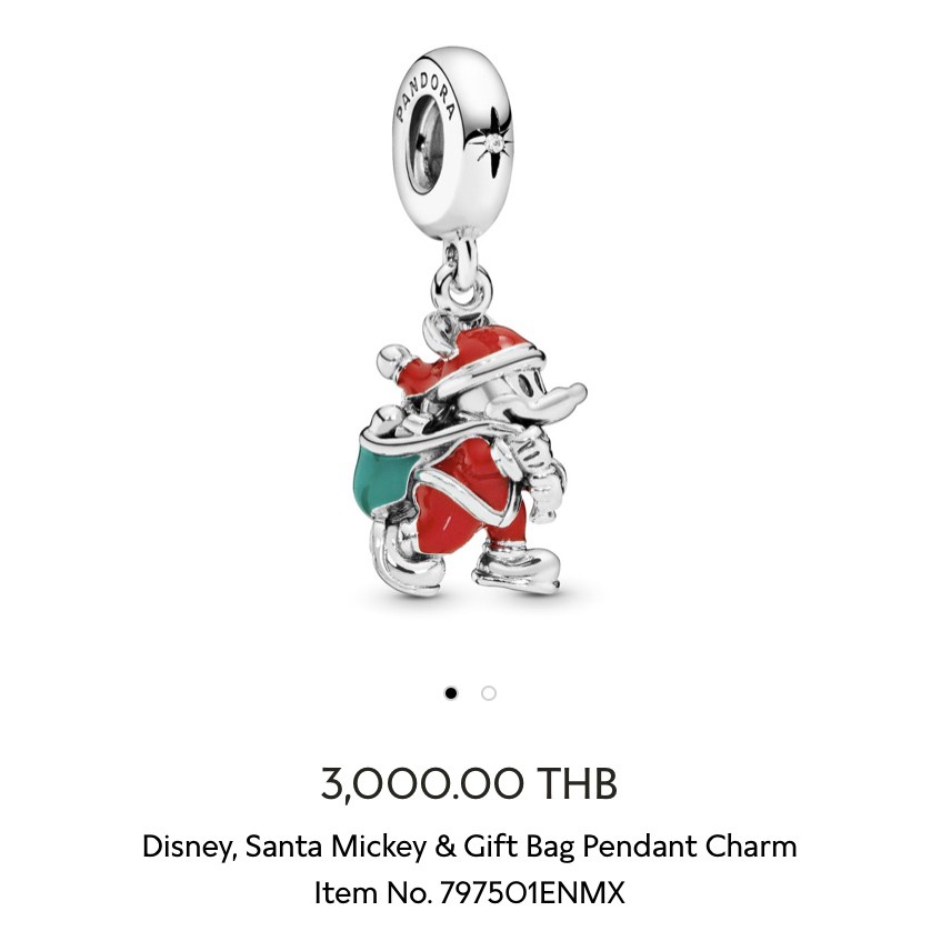 New Pandora Disney, Santa Mickey & Gift Bag Pendant Charm แท้ ...
