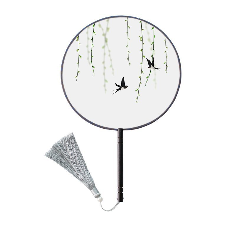 Ancient fan ♡Circular Fan Translucent Silk Ink Vintage So Palace Fan ...