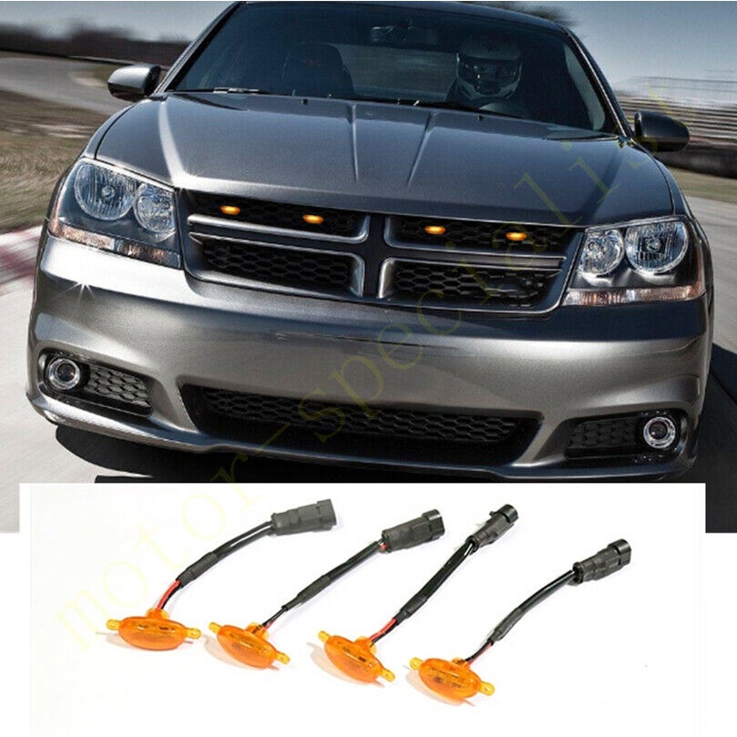 LED Car Front Grille LED Amber Light Raptor Style Light Kit Decor W ...