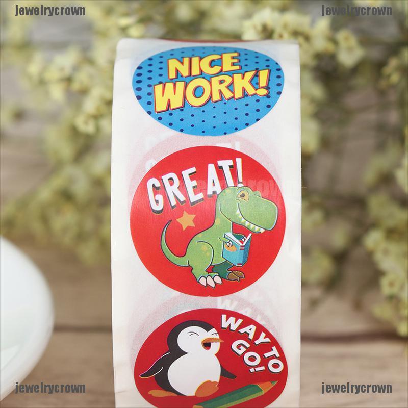 [Crown] 500PCS/Roll Nice Work Super Job Stickers Stationery Sticker ...