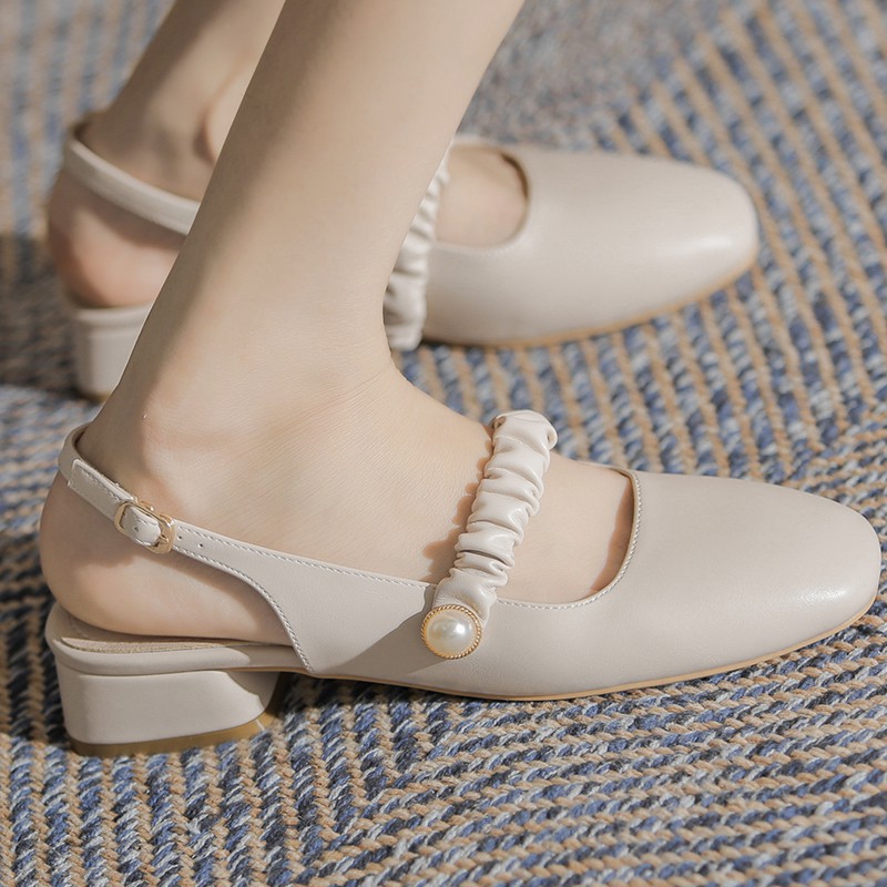 Real soft leather sandals female mother mid-heel tSoft Leather Sandals ...