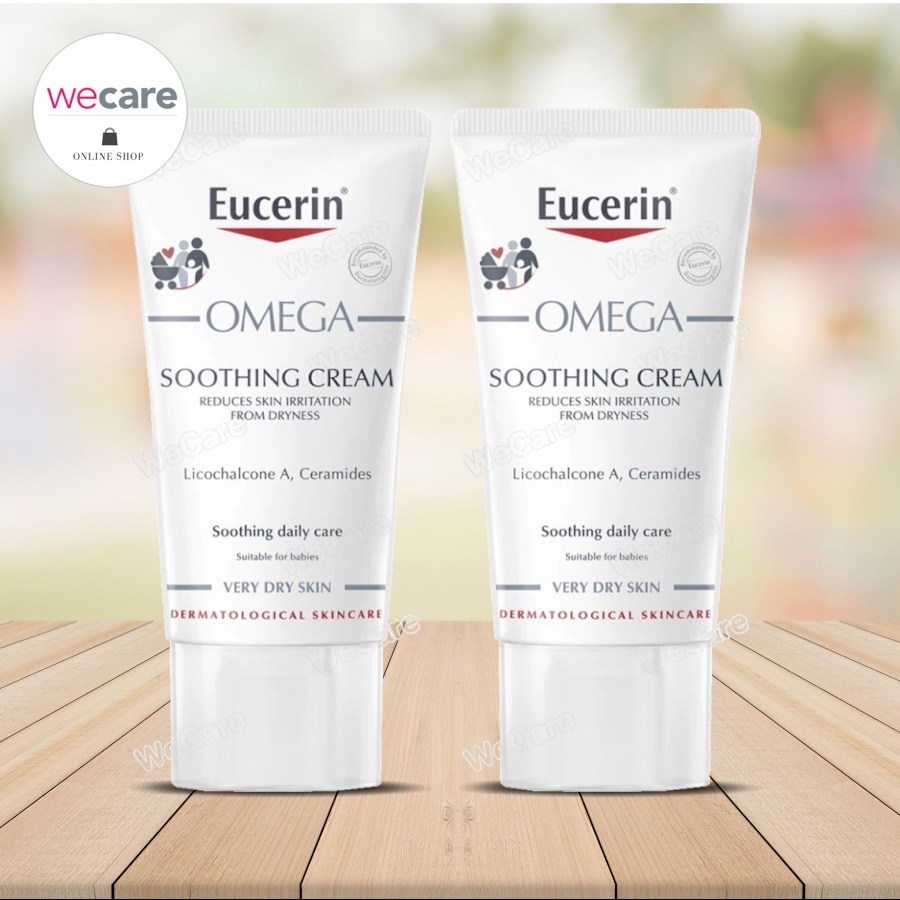 Eucerin Omega Soothing Cream 50ml (2ขวด) ปัญหาผิวเเห้ง เเดง คัน ผื่น ...