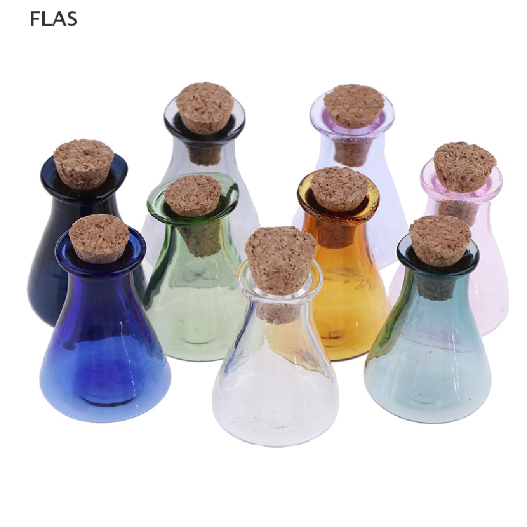 fl 2Pcs Mini Glass Color Bottle Wishing Bottle Tiny Jars Vials Mini ...