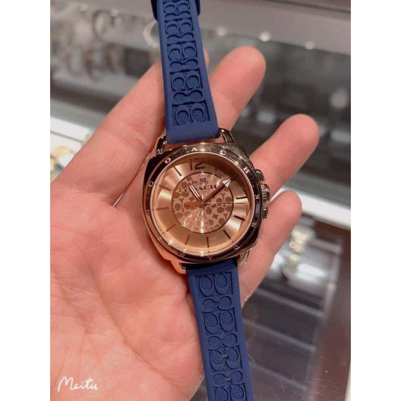 นาฬิกา Coach สายซิลิโคนสีน้ำเงิน หน้าปัดโรส - coachbyfonfon - ThaiPick