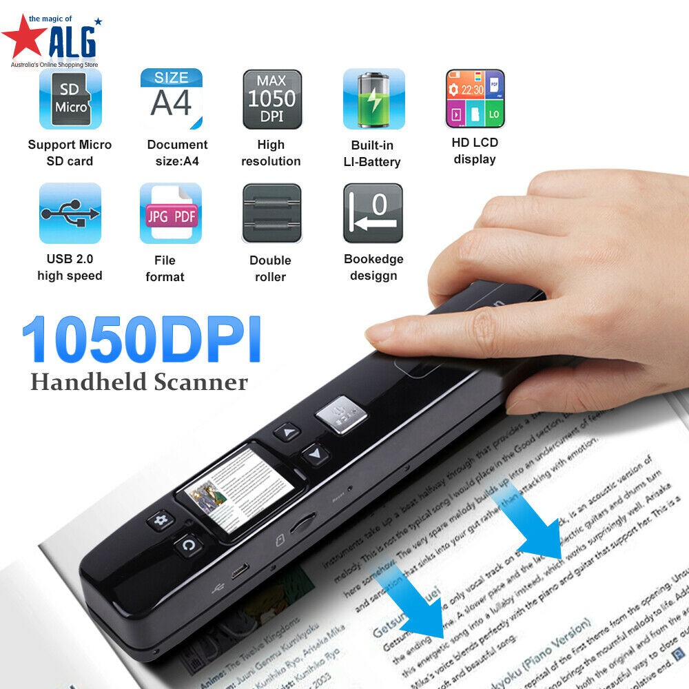 พร้อมส่ง เครื่องสแกนเอกสารแบบพกพา Handheld Portable A4 Book Document ...