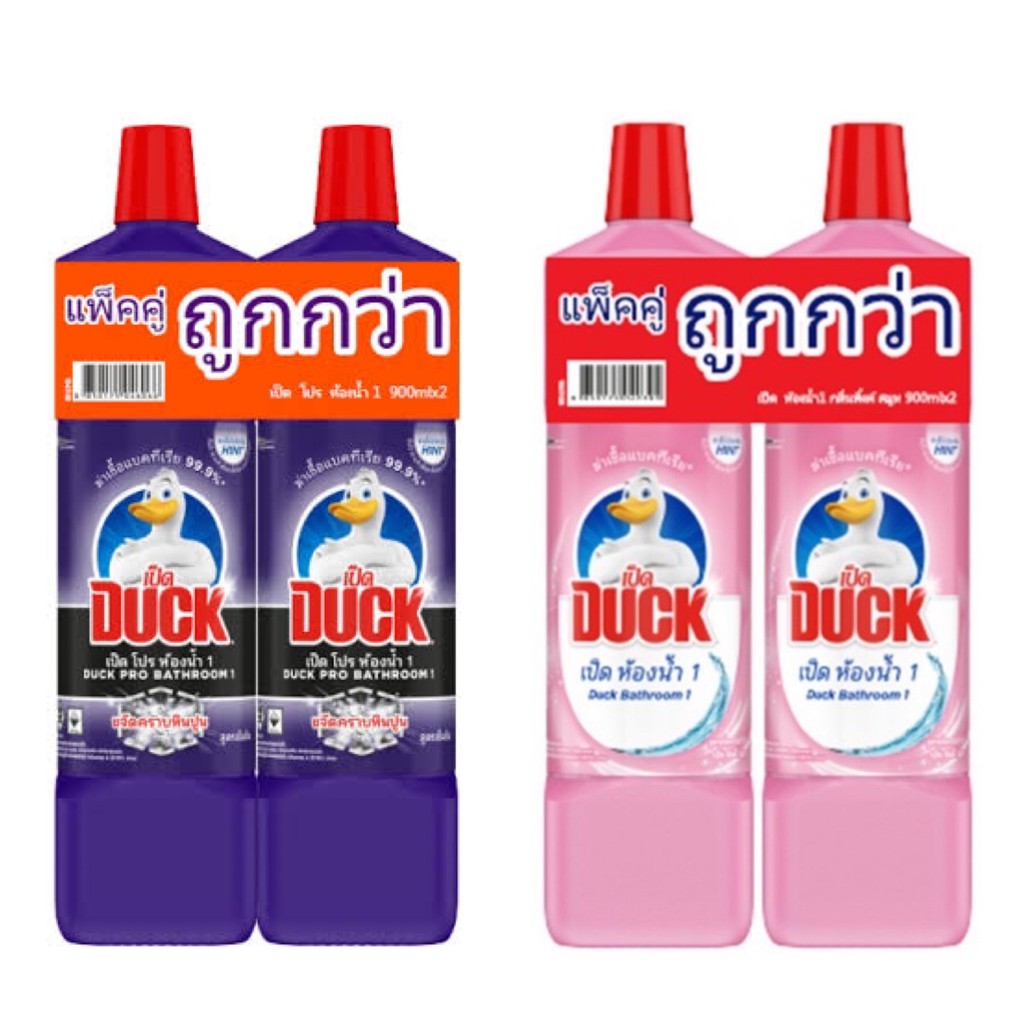 (แพ็คคู่ ถูกกว่า) Duck Pro Bathroom Cleaner 1 เป็ด โปร ผลิตภัณฑ์ล้าง ...