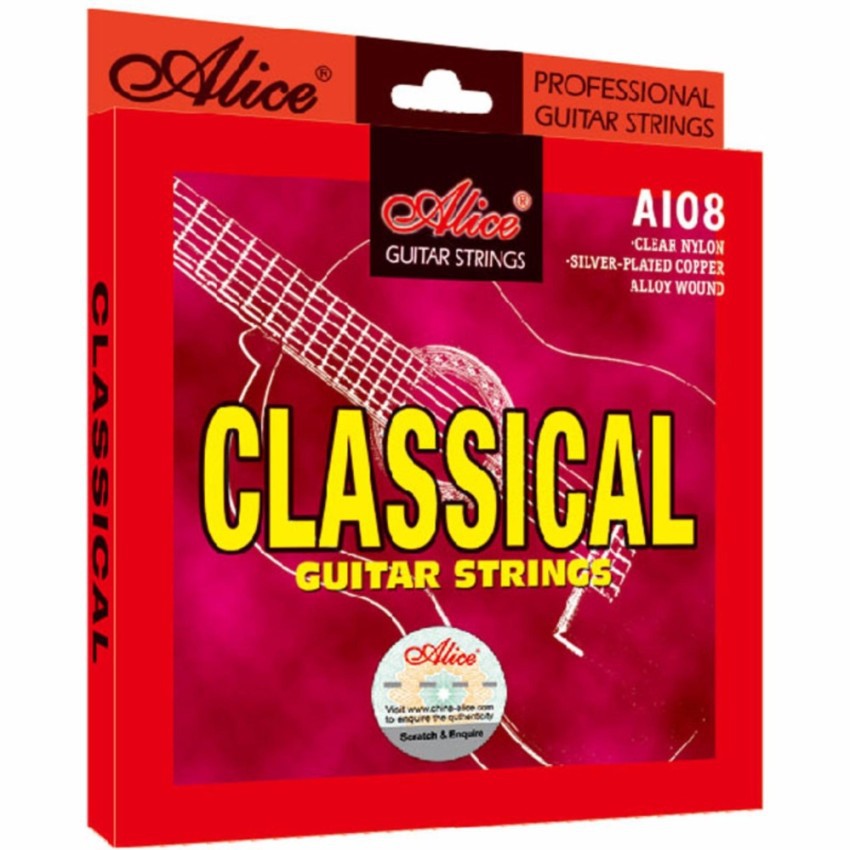 สายกีตาร์คลาสสิค Alice Classical Guitar String รุ่น A108 Normal Tension ...