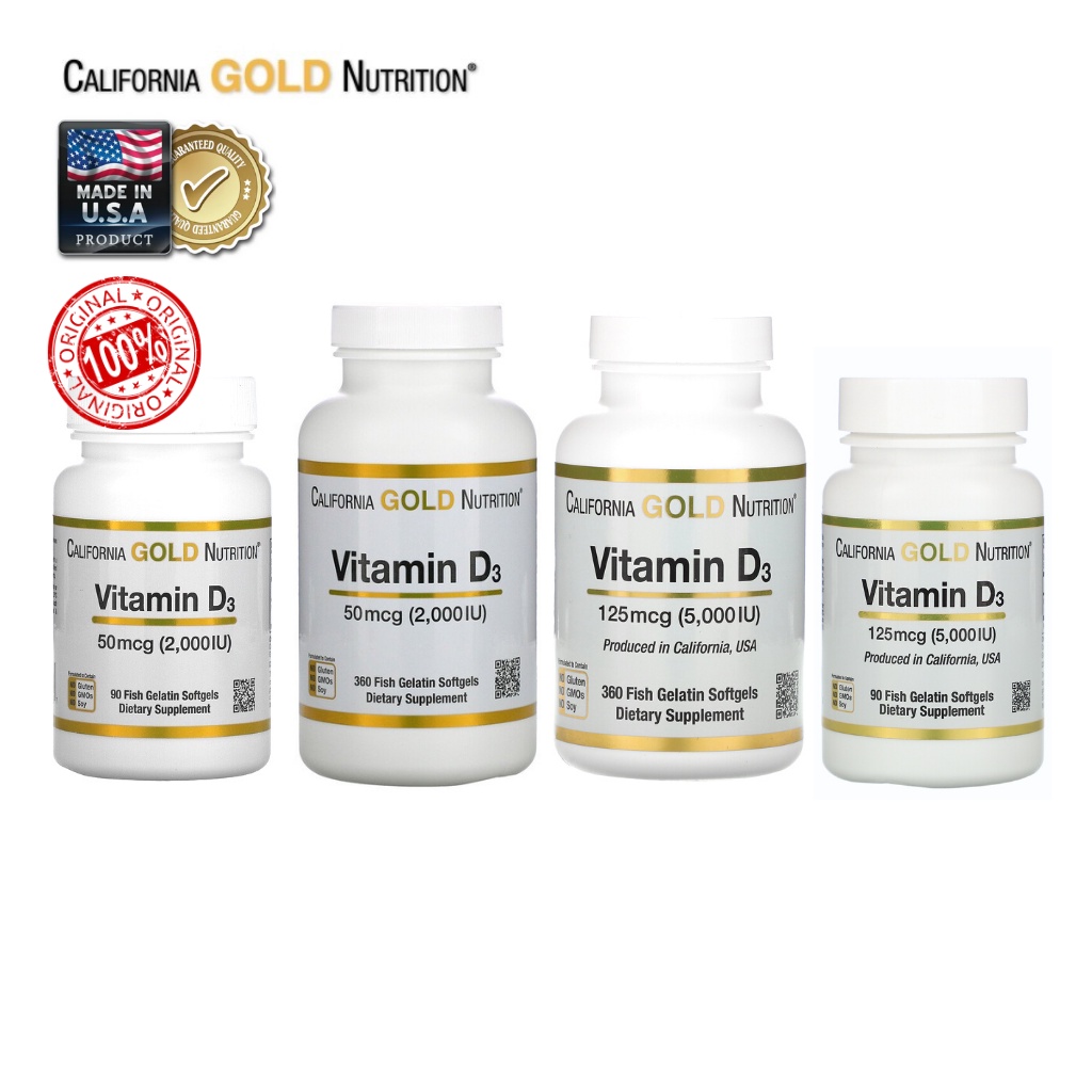 พร้อมส่ง California Gold Nutrition Vitamin D3 2000IU 5000IU 90360 Fish ...