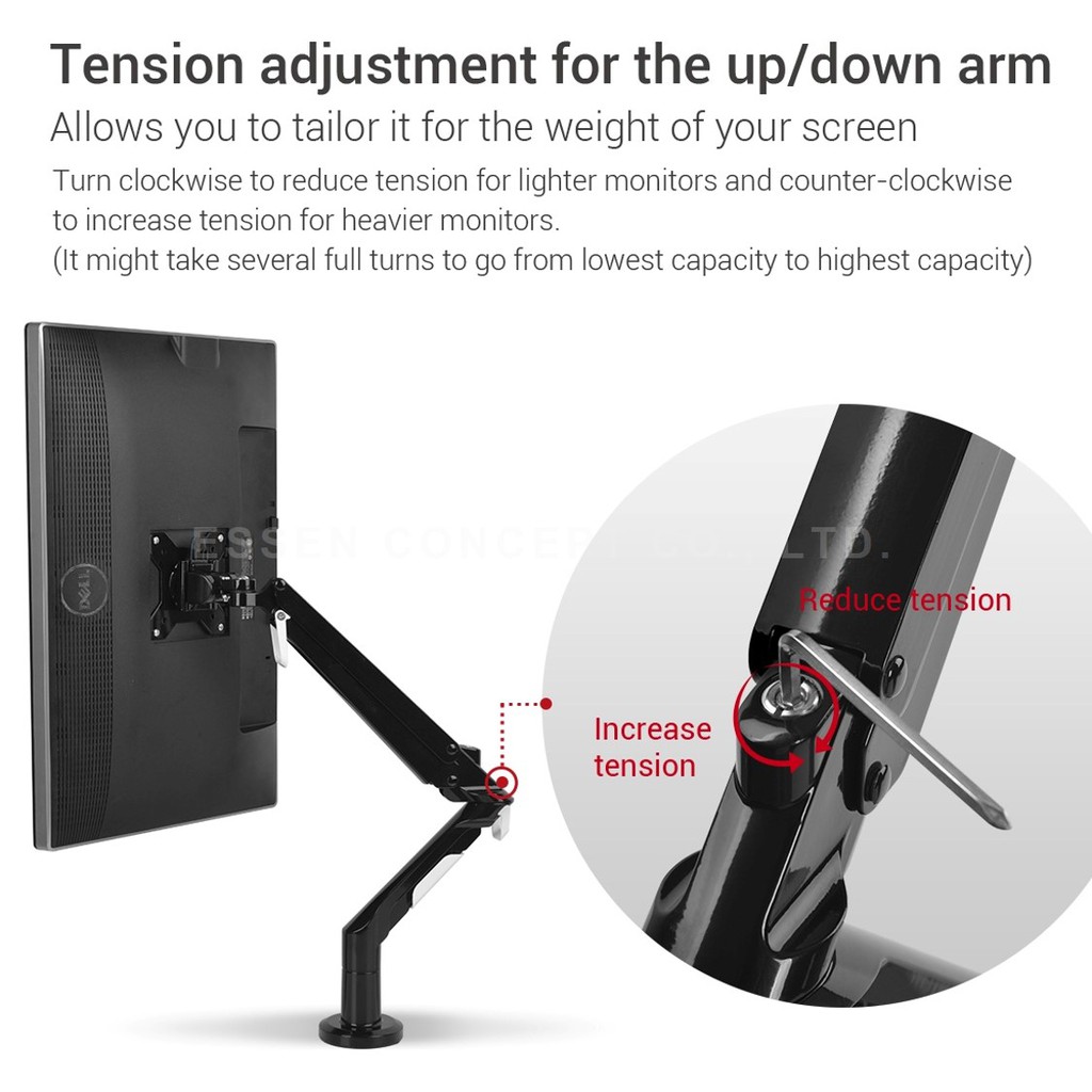 FlexiSpot Single Monitor Arm (MA8 Black) - essenconcept - ThaiPick
