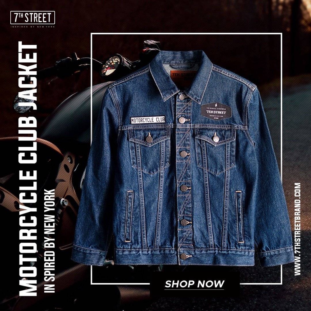 เสื้อยีนส์ 7th Street รุ่น MOTORCYCLE CLUB JACKET IN SPIRED BY NEW YORK ...