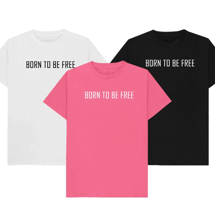 เสื้อยืดคอกลม ฺBORN TO BE FREE เก็บเงินปลายทาง | Shopee Thailand