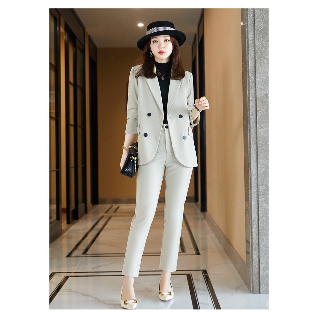 【Real Stock】NEW Women's office set wear long sleeve blazer and pants 2 ...